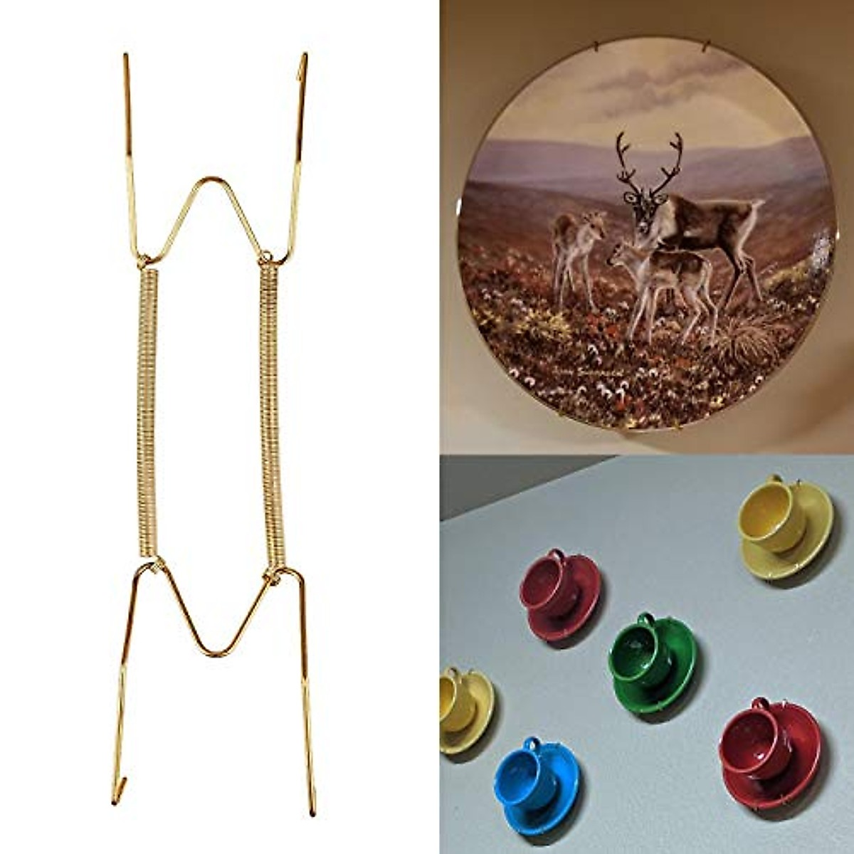 EEEKit Dish Display Plate Hangers, 10-Pack 10 Inch Wall Plate Spring Hook Holder Hanging Wire for The Wall Home Decoration Accessory 8/10/12Inch