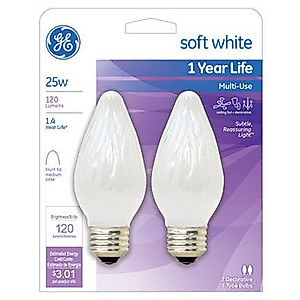 GE2PK 25W WHT Flam Bulb