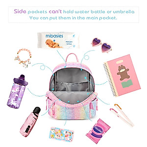 mibasies Mini Backpack for Girls Kids Rainbow Purse