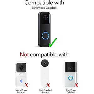 Wasserstein No-Drill Mount Compatible with Blink Video Doorbell - Wall Mount/Mounting Bracket for Blink Security Wireless System (Black)