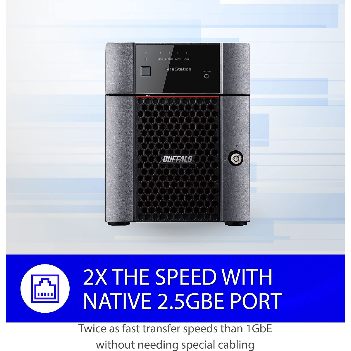 BUFFALO TeraStation Essentials 4-Bay Desktop NAS 16TB (4x4TB) with HDD Hard Drives Included 2.5GBE / Computer Network Attached Storage/Private Cloud/NAS Storage/Network Storage/File Server