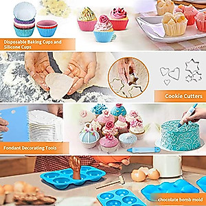 Cake Decorating Tools Supplies Kit: 236pcs Baking Accessories with Storage Case - Piping Bags and Icing Tips Set - Cupcake Cookie Frosting Fondant Bakery Set for Adults Beginners or Professional