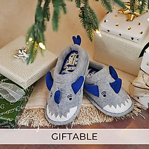 Dearfoams unisex child Clog Slipper, Shark, 1 Big Kid US