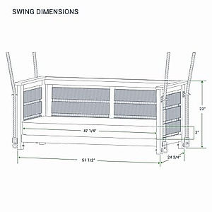 Blaine Teak Wood Porch Swing with Oyster Cushion