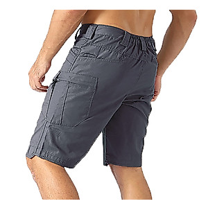 HENWENVONSON Tactical Shorts Outdoor Quick Dry Hiking Cargo Shorts Summer Work BDU Ripstop Waterproof Combat Bottoms AAA, Dark Grey