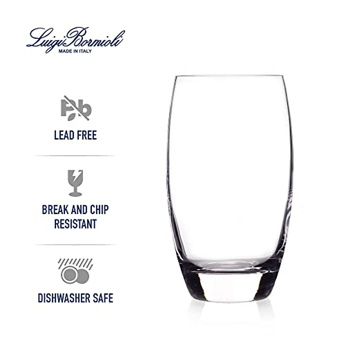 Luigi Bormioli Crescendo 20-Ounce Tumblers, Set Of 4, Crystal SON-hyx Glass, Made In Italy.