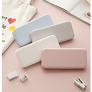 Sluxa Senior Advanced frosted touch pencil box for kids, Cute plastic box for girls ,Large capacity for adults, Hard crayon box storage for school office suppliers.