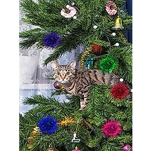 Hulless 20 Pcs 2 Inch Cat Sparkle Balls Toy Interactive Balls for Kittens Exercise and Cats Play and Chase