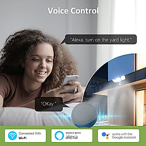 NOVOSTELLA 45W Smart Security Light Outdoor, Tunable White Motion Sensor 4200LM 2700K-6500K WiFi LED Flood Lights Exterior Waterproof Alexa Floodlight Outside Spotlight for Backyard Yard 3 Head Black