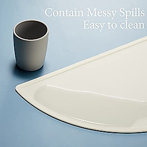 4 Packs Silicone Placemats for Baby Non Slip Placemats for Kids Toddlers Food Table Mats Portable Toddlers Placemats for Dining Table, 4 Colors(Gray, Apricot, Blue, Pink)