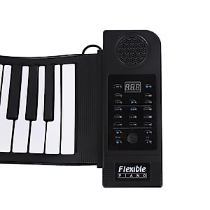 Portable 61-Keys Roll up Piano, Soft Silicone Flexible Electronic Digital Music Keyboard Piano Fit for Piano Beginner Support Recording, Playback, Programming