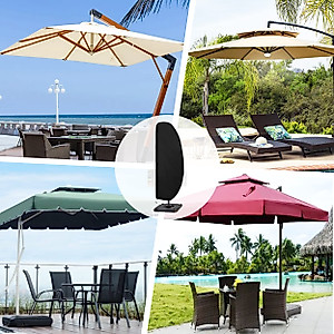 Easy-Going Patio Umbrella Cover Outdoor Offset Umbrella Cover Waterproof Cantilever Parasol Cover for 7.5ft to 11.5ft Banana Frame Umbrella, Black