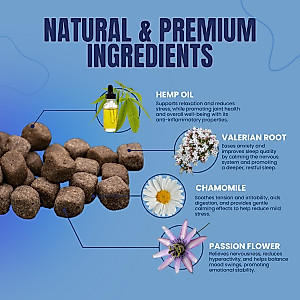 Spark NutriLab Calming Chews for Dogs - 120 Count Soft Chews for Anxiety Relief with Hemp, Chamomile & Valerian - Duck Flavor, Natural Ingredients for Stress, Barking & Separation - for All Dog Sizes