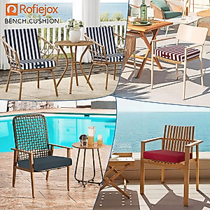 ROFIEJOX Custom Waterproof Chair Cushions Set of 2, Outdoor Deep Seat Cushions for Patio Furniture with Handle & Ties, Custom Size/Color/Fabric/Non-Slip Buttom Indoor Sofa Couch Cushions, 70D Foam