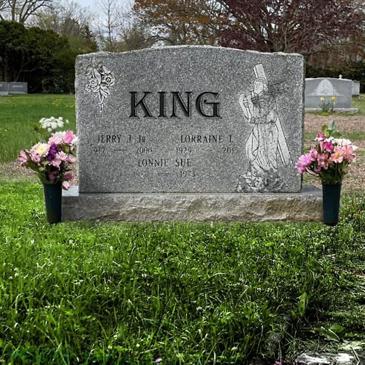 2 Pack - Evelots New Cemetery Cone Vases-Sturdy Steel Stakes-Graveside Memorial