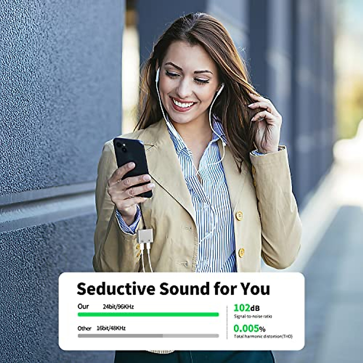 [Apple MFi Certified] Mixfly iPhone Adapter, Headphone Adapter for iPhone, Dual Lightning Audio + Charger Adapter Dongle Cable Splitter Compatible with iPhone 14/14 Pro Max/13/12/11/SE/X/XS/8 (Grey)