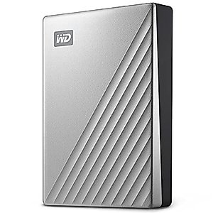 WD 2TB My Passport Ultra, Silver, Portable External Hard Drive, backup software with defense against ransomware, and password protection, USB-C and USB 3.1 - WDBC3C0020BSL-WESN