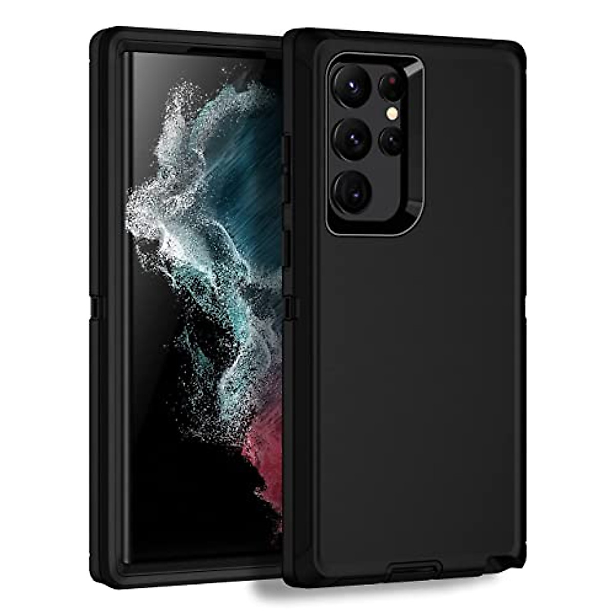 MXX Case Designed for Galaxy S22 Ultra,Full Protection Heavy Duty Shockproof Rugged Bumper Dust Proof Cover Case for Samsung S22 Ultra 5g 6.8" (Black)