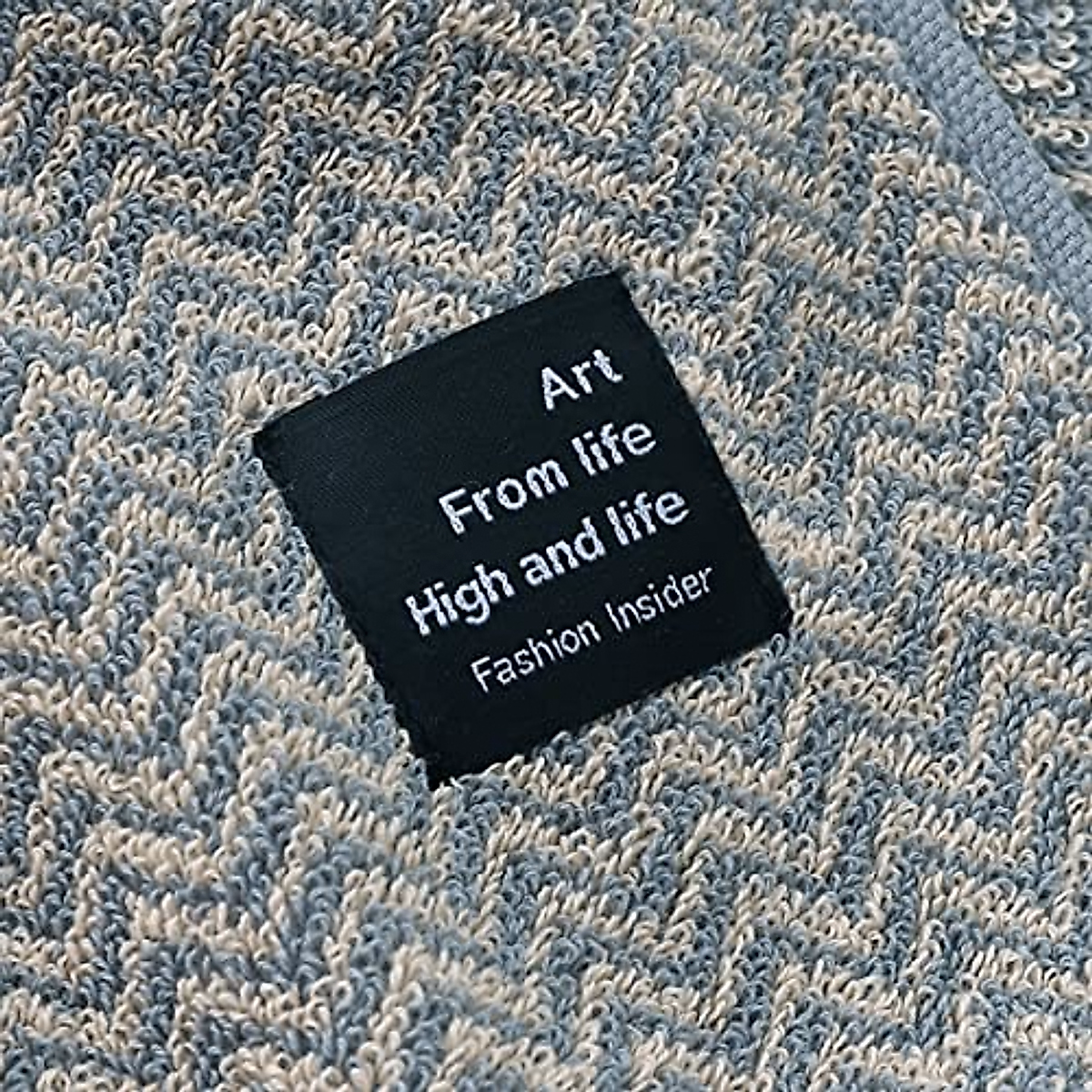 Pidada Hand Towels Set of 2 Wave Striped Pattern 100% Cotton Soft Absorbent Decorative Towel for Bathroom 13.4 x 29.1 Inch (Grey)