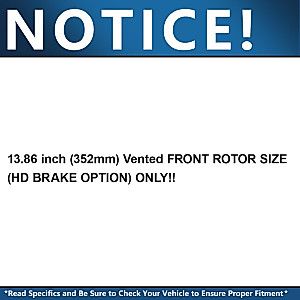 Detroit Axle - Front Brake Kit for 13-19 Ford Explorer Taurus Flex Police Interceptor Sedan Utility Lincoln MKS MKT Drilled & Slotted Brakes Rotors Ceramic Brake Pads Replacement : 13.86" inch Rotor