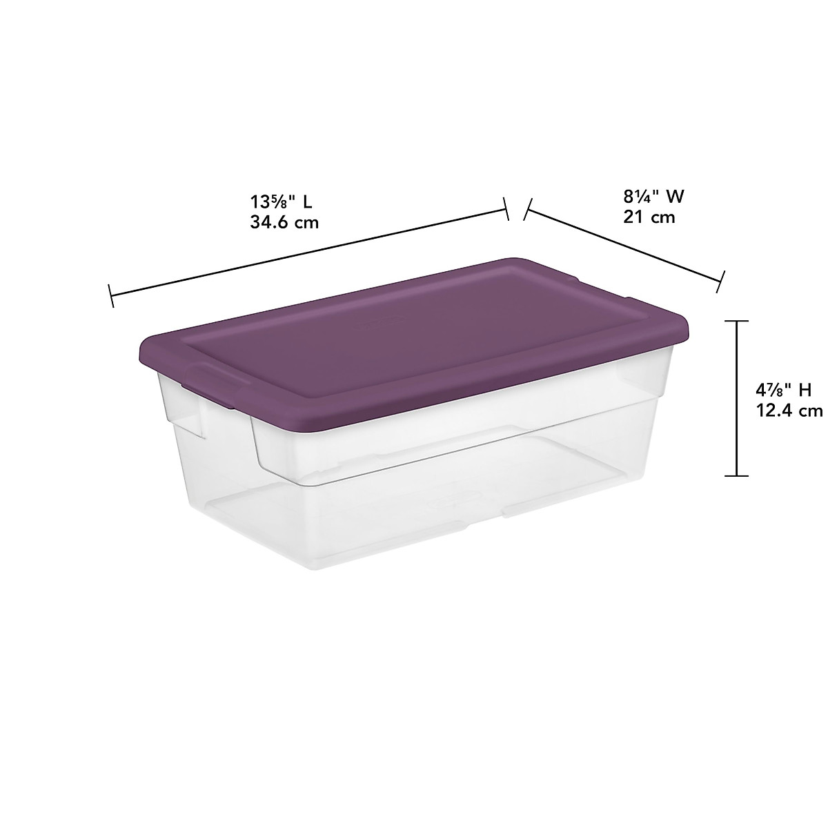Sterilite Set of (5) 6 Qt./5.7 L Storage Boxes, Moda Purple, 6 Pack