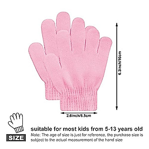 Uttpll Toddler Magic Mittens Kid Gloves Stretch Full Finger Solid Color Winter Protection Warm Knitted Gloves for Boys Girls Supplies Red One Size