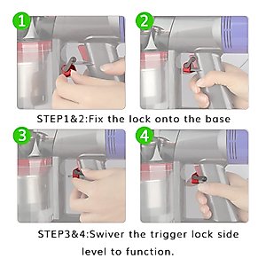 Fullclean Extension Flexible Hose and Trigger Lock Compatible with Dyson Gen 5 V15 V12 V11 V10 V7 V8 Absolute Detect Torque Drive Cyclone Cordless Handheld Vacuum Cleaner(Not for Outsize)