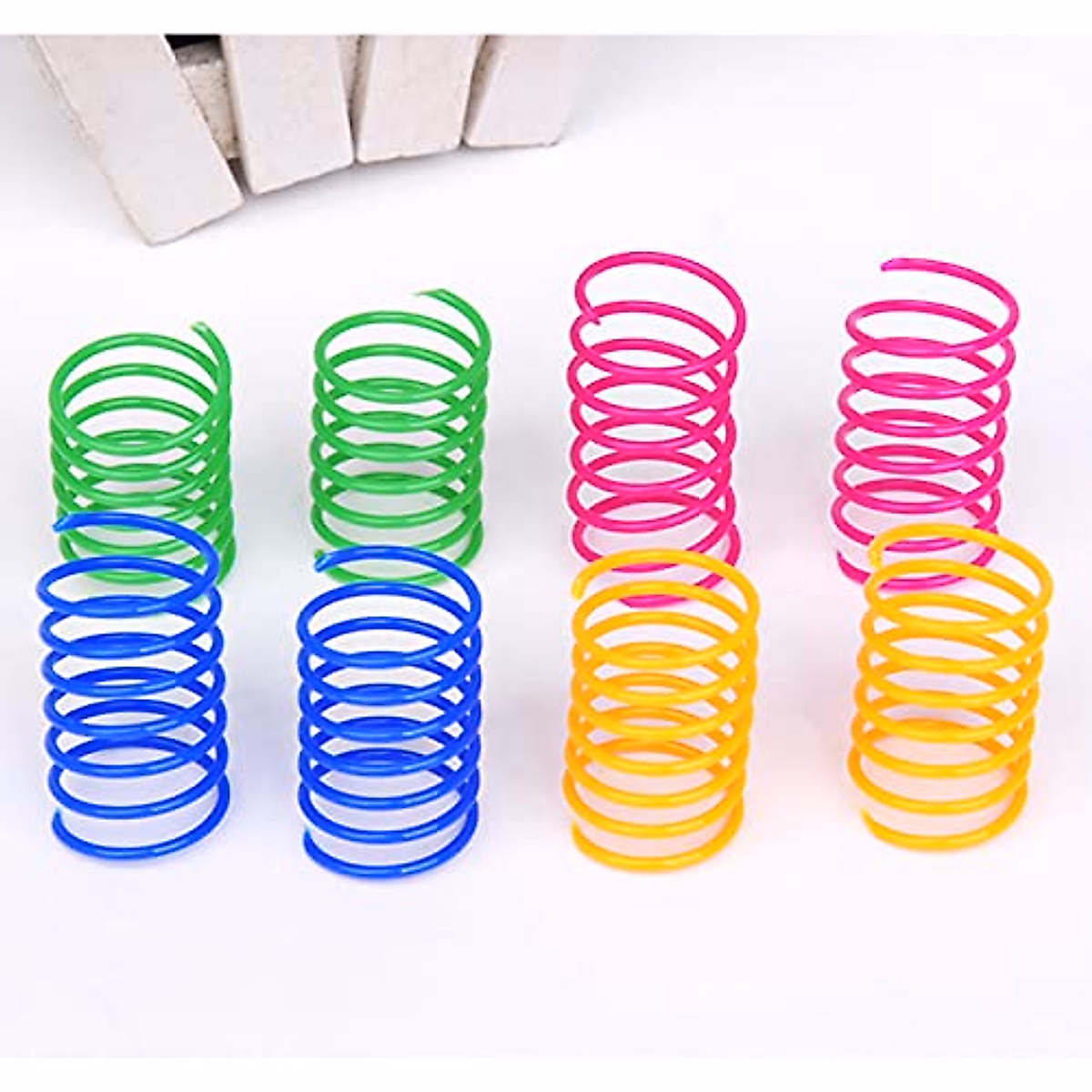 40 Pack Cat Spring Toy, Interactive Cat Toy for Indoor Cats Durable Plastic Coils Colorful Springs Cat Toys Active Healthy Fitness Play Coil Spiral Springs Kitten Toys for Swatting, Biting, Hunting