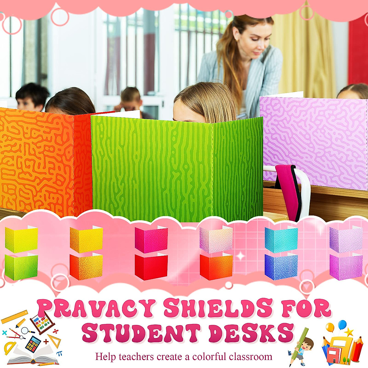 24 Pcs Satinior Desk Dividers for Student Privacy
