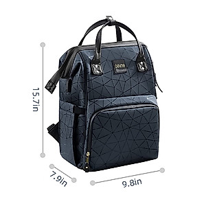 Diaper Bag Backpack, AEVNE Multifunction Travel Back Pack Maternity Baby Changing Bags, Diaper Bag with USB Charging Port Stroller Straps，Large Capacity, PU Waterproof and Stylish, Dark Blue