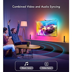 Govee LED Strip Lights & Light Bars with Camera, Smart Wi-Fi RGBIC DreamView T1 Pro LED Lights for TV (55-65 inches), Video & Music Sync TV Backlight for Gaming & Movies, Work with Alexa & Google Home