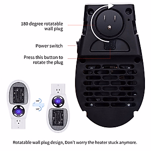 350W&450W Space Heater, Remote Wall Outlet Electric Space Heater as Seen on TV with Adjustable Thermostat and Timer and Led Display, Compact for Office Dorm Room