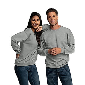 Fruit of the Loom Men's Moisture Wicking Eversoft Fleece Sweatshirt, Grey Heather, X-Large