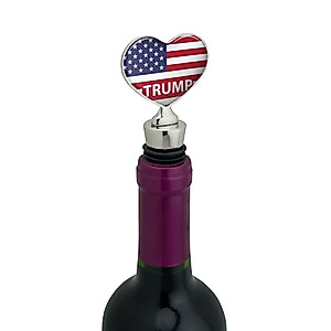 President Trump American Flag Heart Love Wine Bottle Stopper