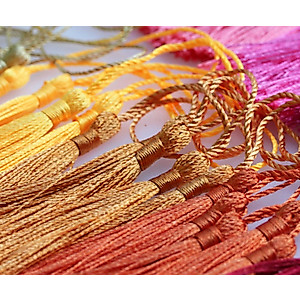 200 Pieces Bookmark Tassels, BetterJonny Handmade Silky Floss Soft Craft Mini Tassels Small Tassels with Loops for Bookmarks DIY Crafts Jewelry Making, 40 Colors