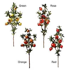 æ— 3 Pack Artificial Pomegranate Branches, 31.5 Inch Faux Rosehip Berries Flower Stem Simulation Long Stem Fruit Bouquet for Garden Home Restaurant Patio Shop Window Decor