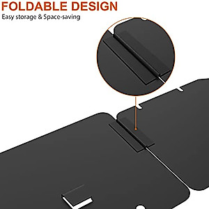 MixRBBQ Wind Screen and Griddle Warming Rack Set for Blackstone 36 Inch Griddle and Other 36" Griddles, Outdoor BBQ Cooking Griddle Accessories Enameled Steel Wind Guards Stainless Steel Cooking Grid