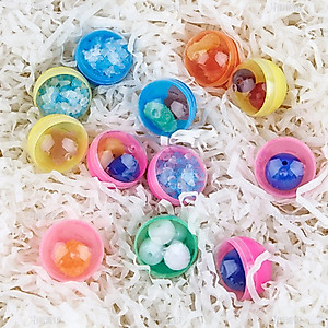 AUEAR, Colorful Small Round Capsules 1.1 Inch Vending Machine Capsules Empty Plastic Gumball Machine Containers for Party Favor Prize (50 Packs)