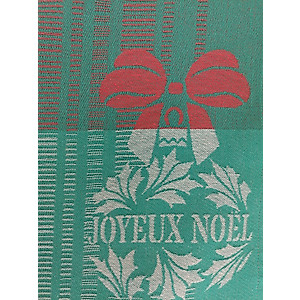 Metr Garnier-Thiebaut, Chats de Noël (Christmas Cats), Rouge French Jacquard Christmas Kitchen/Tea Towel