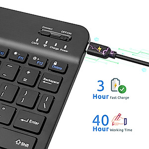 EDIVIA Wireless Keyboard for Surface Go 2 (2020),Universal Slim Portable Bluetooth Keyboard Compatible with Surface Go 2 (2020) Keyboard with Built in Rechargeable Battery,Black