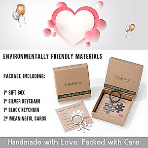 THEMEROL Gifts for Him Her Couples Gift for Girlfriend Unique Boyfriend Cute Anniversary Teen Teenage Matching Keychains Husband Wife Jewelry Birthday Christmas Stocking Stuffers Valentines Day Easter