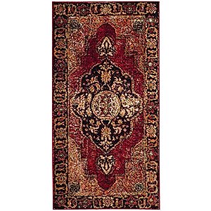SAFAVIEH Vintage Hamadan Collection Accent Rug - 2'3" x 4', Red & Multi, Oriental Persian Design, Non-Shedding & Easy Care, Ideal for High Traffic Areas in Entryway, Living Room, Bedroom (VTH219A)