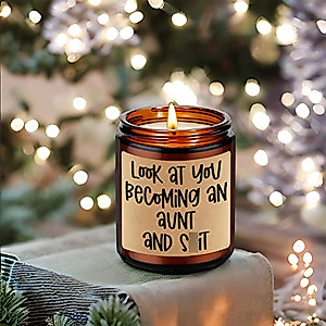 LEADO Scented Candles - Pregnancy Announcement for Best Friend, Sister - Baby Announcement Gifts for Aunt, New Aunt Gifts - Mothers Day, Baby Reveal Gifts for Aunt to be, Auntie, Promoted to Aunt