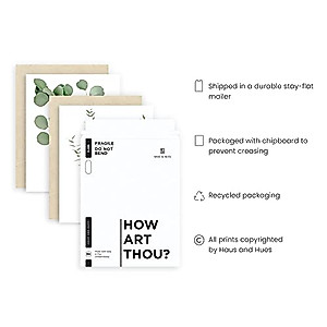 HAUS AND HUES Botanical Plant Wall Art Prints - Set of 4 Plant Decor Prints, Floral Kitchen Pictures, Flower Leaves Wall Art, Boho Leaf Eucalyptus Wall Décor (8x10, UNFRAMED)