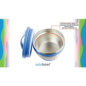 Kid Basix Safe Bowl, Reusable Stainless Steel Lunchbox Container for Adults, Thermos for Hot & Cold Food Storage, Dishwasher Safe, 16oz Lime (Color may vary)