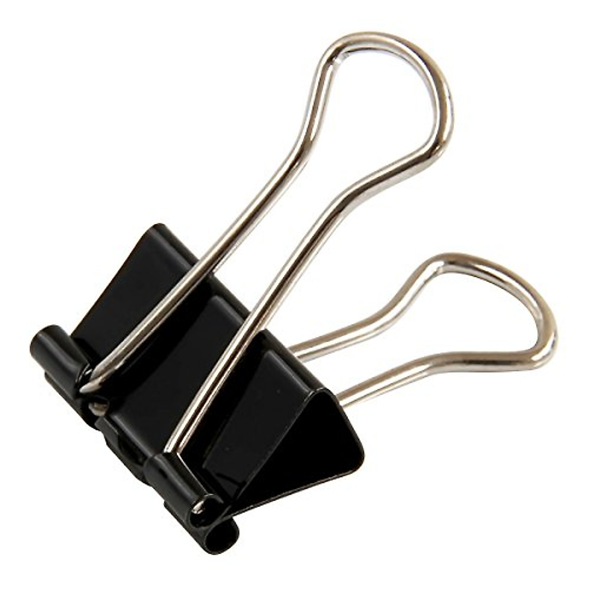 Coideal Medium Binder Paper Clips Clamps Black, 24 Per Tub 1 1/4 Inch Metal Foldback Bull Clip for Office Home Kitchen (32mm)