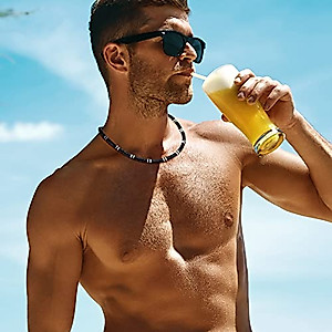 4 Pcs Puka Shell Necklace for Men Surfer Necklace Choker Beach Puka Choker Seashell Necklaces with Clam Chip Beads Xmas Gift (Elegant Color)