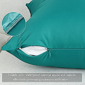 Coddsmz Pillow Covers Decorative Garden Cushion Cover DIY Throw Pillowcase for Patio Tent Balcony Couch Home Bed Sofa Halloween Christmas(Teal, 6Pack-18x18in/45x45cm)