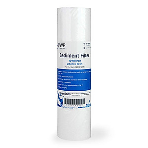 Sediment Water Filtration System with Blue 2.5x10" Housing 3/4" Ports, Removes Dirt, Sand, Silt and Rust
