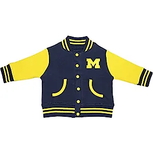 University of Michigan Wolverines Block M Varsity Jacket Navy/Yellow
